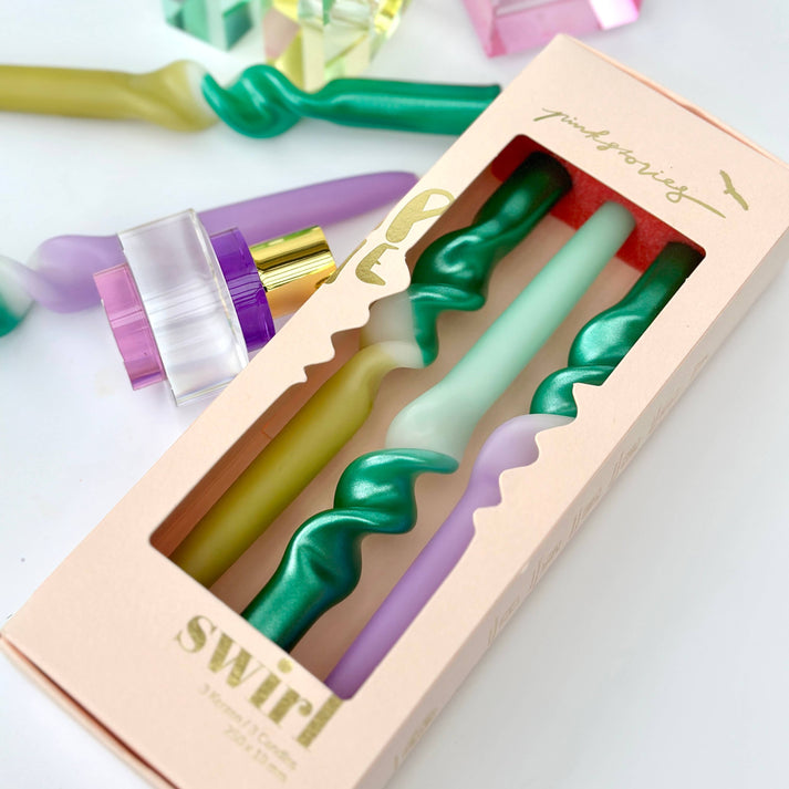 Dip Dye Swirl Candles - Vibrant Matcha – ART Cloth + Craft