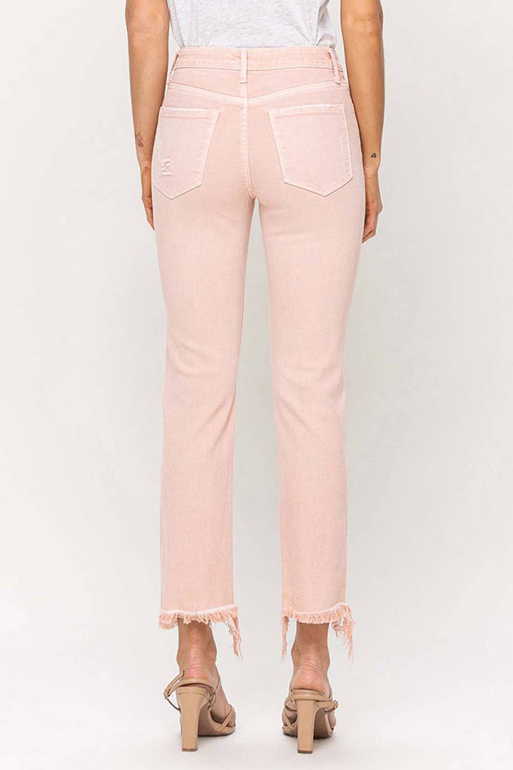 Powdery Pink Cropped Denim Jeans – ART Cloth + Craft