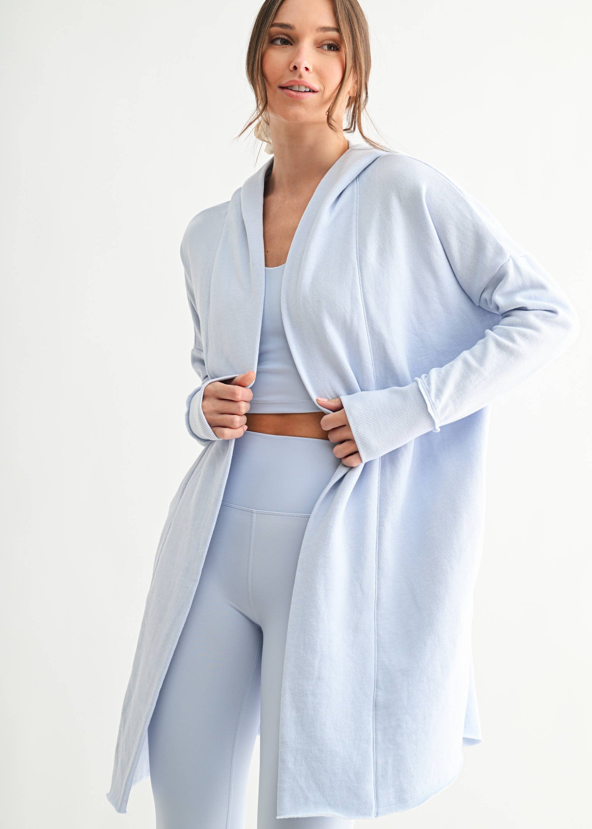 Open Front Longline Hoodie Cardigan – Art Cloth & Craft
